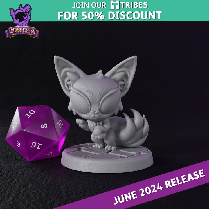 3D Printable Fennec Fox - Chibi Forge by Titan Forge Miniatures