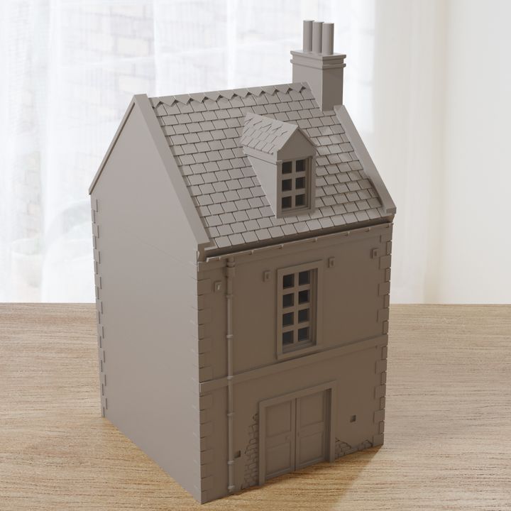 3D Printable Normandy French Village House DS-T6 Destroyed and Intact by Patrick Miniatures