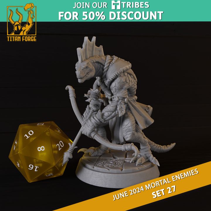 3D Printable Lizardfolk Archer - RPG Monster DnD 5e - Mortal Enemies ...