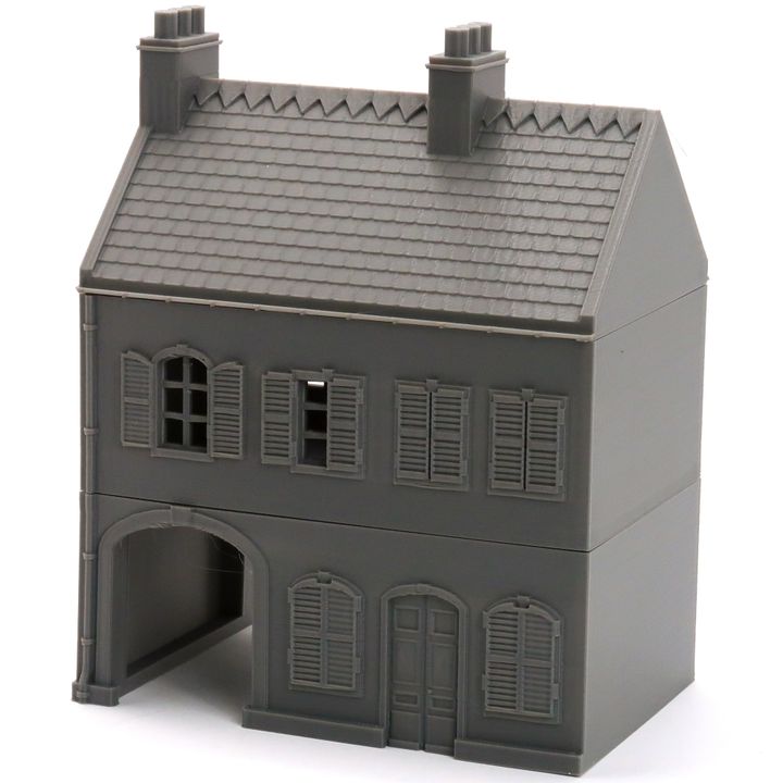 3D Printable Sainte Mere Eglise French Row House Cottage DS T1 ...