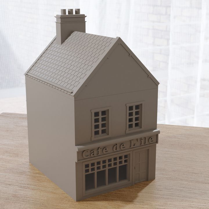 3D Printable Sainte Mere Eglise French Row House Cottage DS T3 ...