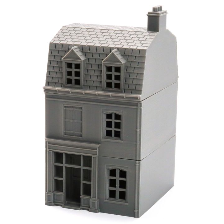 3D Printable Sainte Mere Eglise French Row House Cottage DS T4 ...