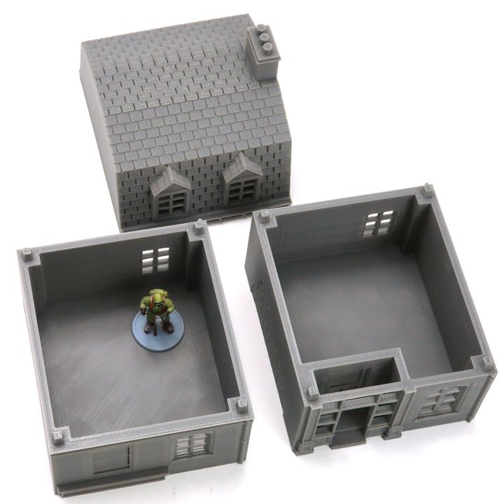 3D Printable Sainte Mere Eglise French Row House Cottage DS T4 ...