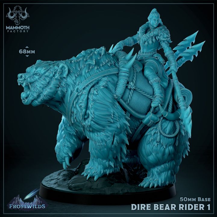 3D Printable Dire Bear Riders Pack by Mammoth Factory