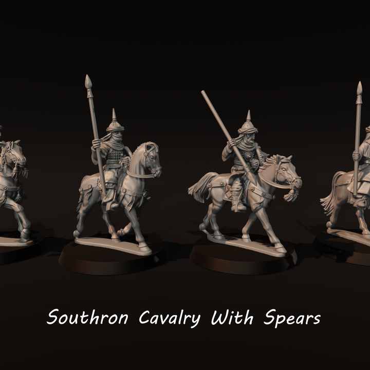 3D Printable Southron Cavalry With Spears by Medbury Miniatures