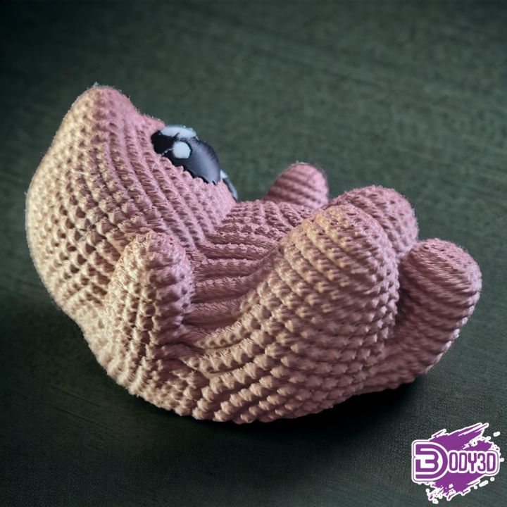 3D Printable Crocheted Kitty and Keychain by BODY3D