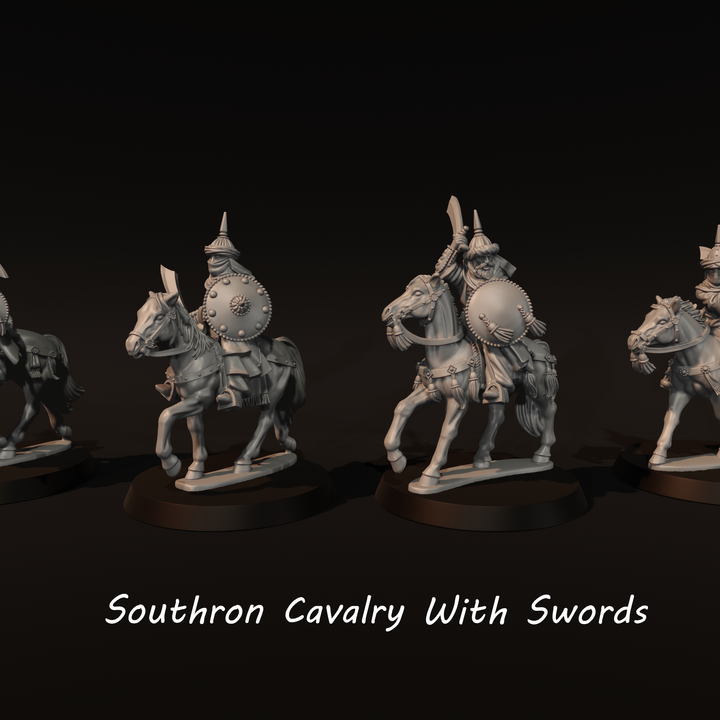 3D Printable Southron Cavalry With Swords by Medbury Miniatures