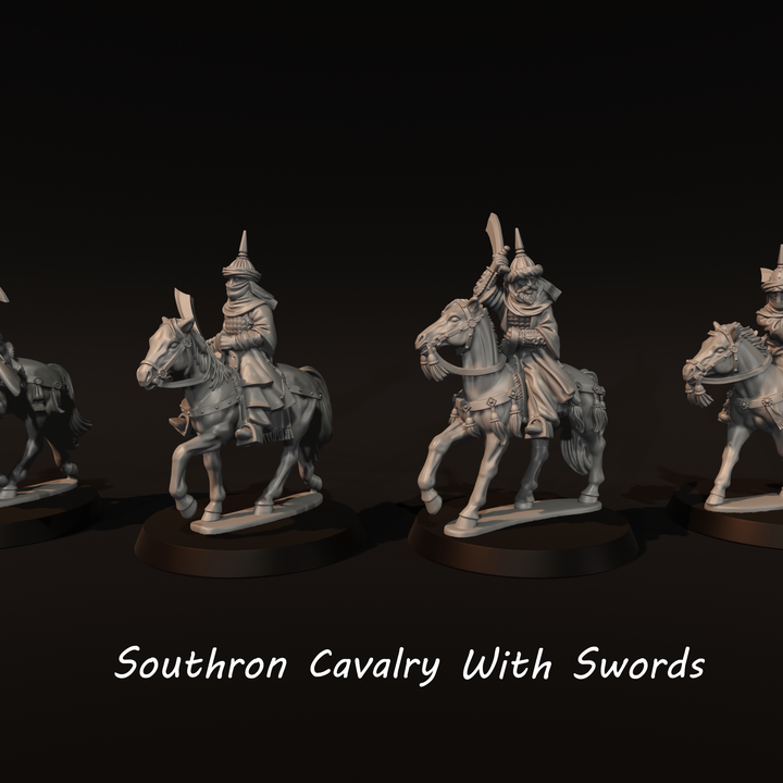 3D Printable Southron Cavalry With Swords by Medbury Miniatures