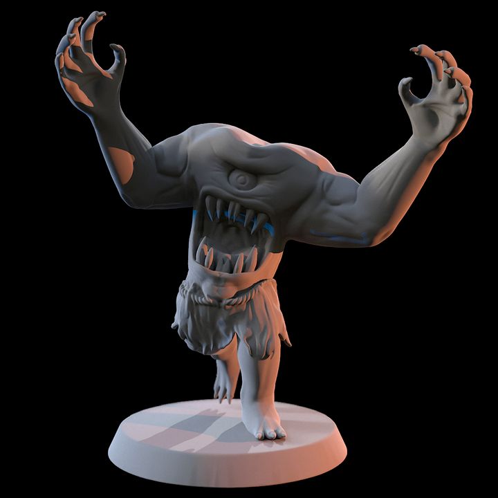 3D Printable Cyclopean Feral Blemmyes - Presupported by Portal Forge