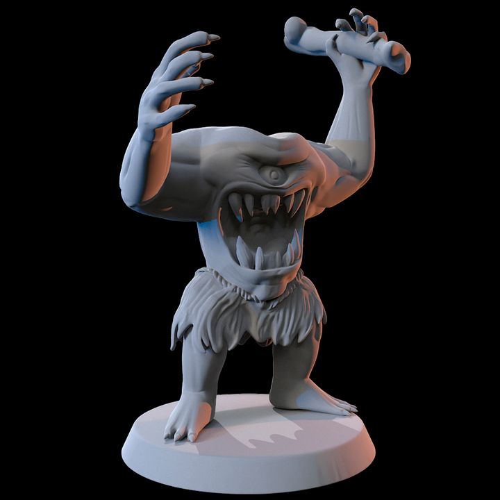 3D Printable Cyclopean Feral Blemmyes - Presupported by Portal Forge