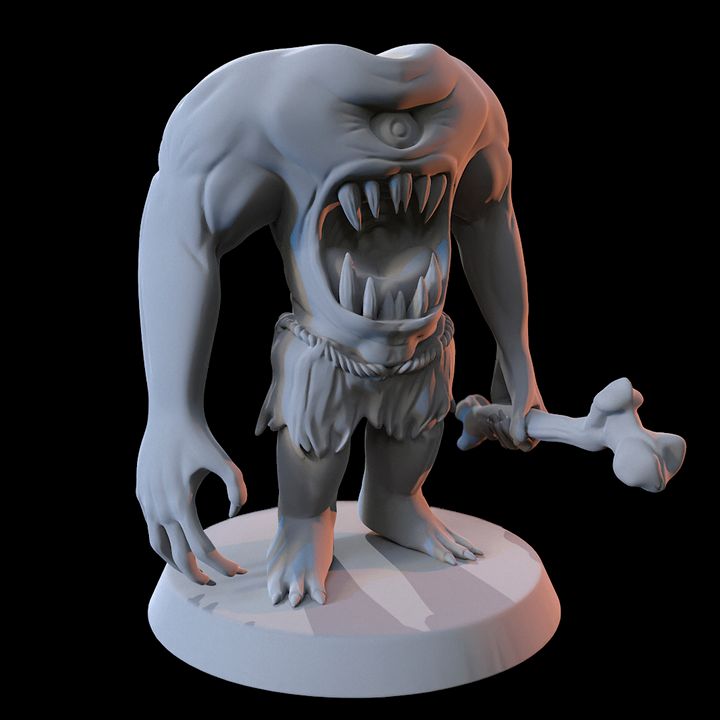 3D Printable Cyclopean Feral Blemmyes - Presupported by Portal Forge