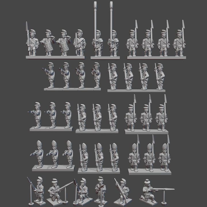 3D Printable British AWI Highlanders (Centre Co., Lights & Grenadiers ...