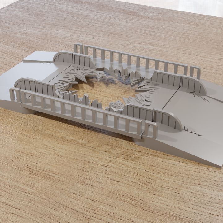 3D Printable Flat Steel Bridge - Tabletop Wagaming Terrain by Patrick ...