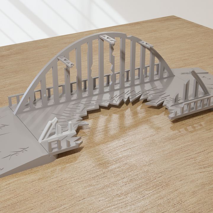 3D Printable Steel Arch Bridge - Tabletop Wagaming Terrain by Patrick ...