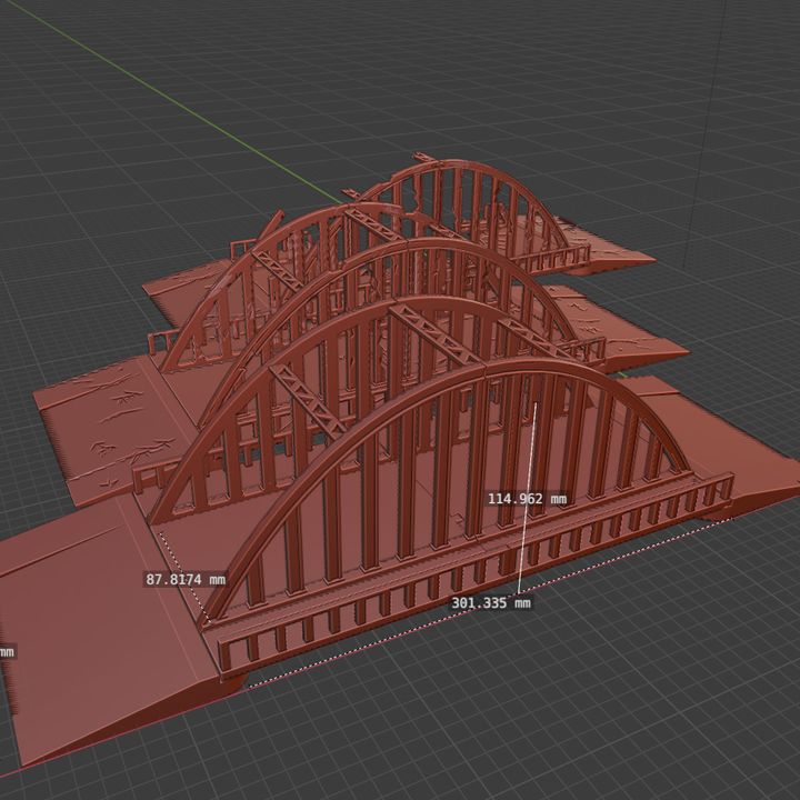3D Printable Steel Arch Bridge - Tabletop Wagaming Terrain by Patrick ...