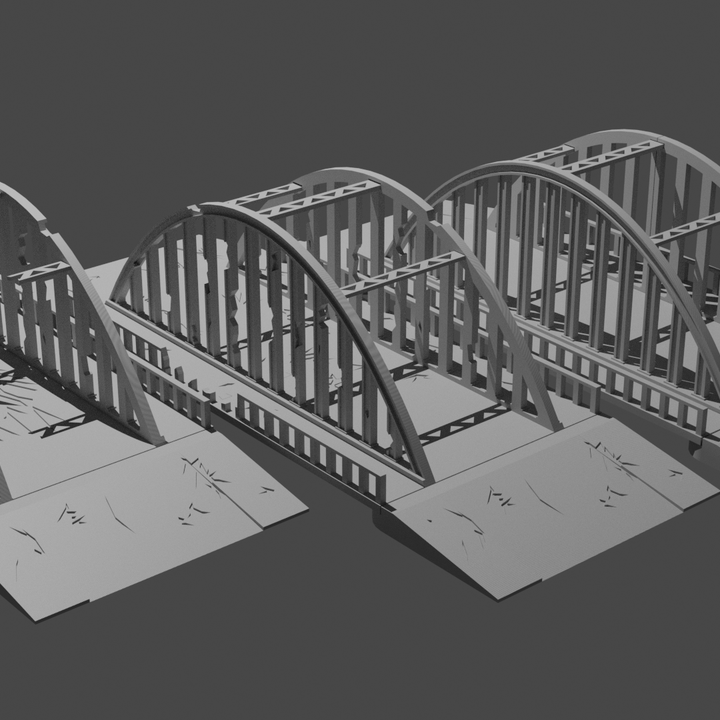 3D Printable Steel Arch Bridge - Tabletop Wagaming Terrain by Patrick ...