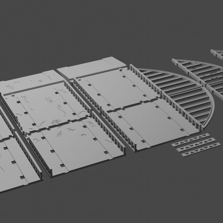 3D Printable Steel Arch Bridge - Tabletop Wagaming Terrain by Patrick ...