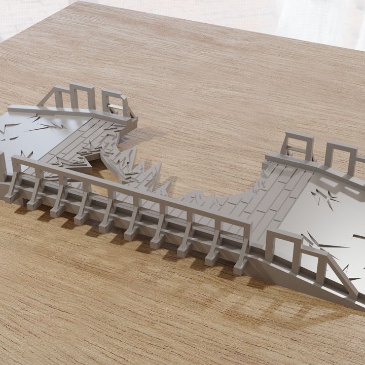 3D Printable Wooden Bridge - Tabletop Wagaming Terrain by Patrick ...