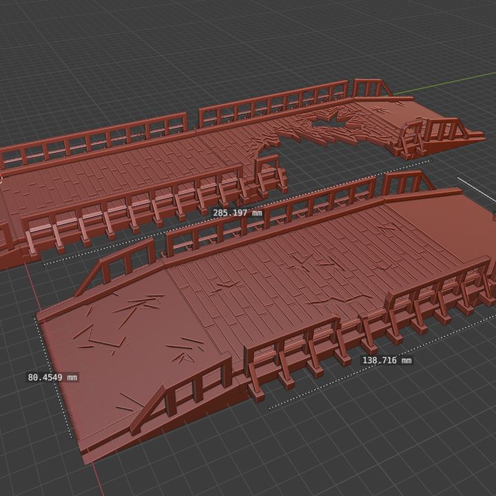 3D Printable Wooden Bridge - Tabletop Wagaming Terrain by Patrick ...