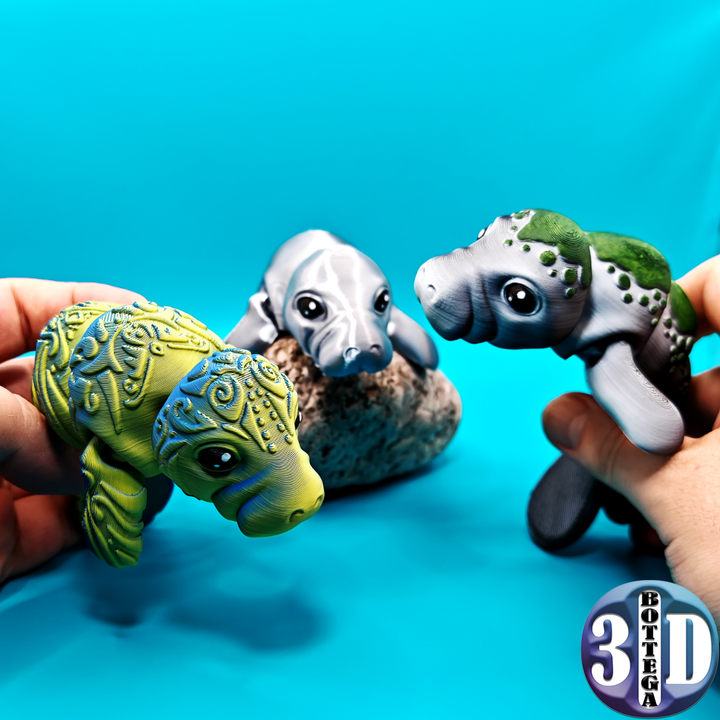 3D Printable Manatee, tris! Articulate, flexy, toy, creature by NOZZLE NOOK