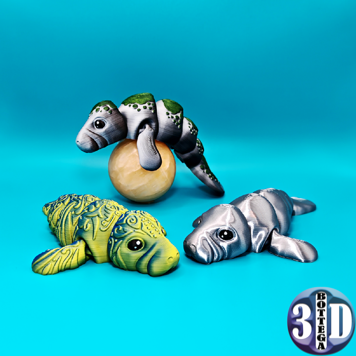 3D Printable Manatee, tris! Articulate, flexy, toy, creature by NOZZLE NOOK