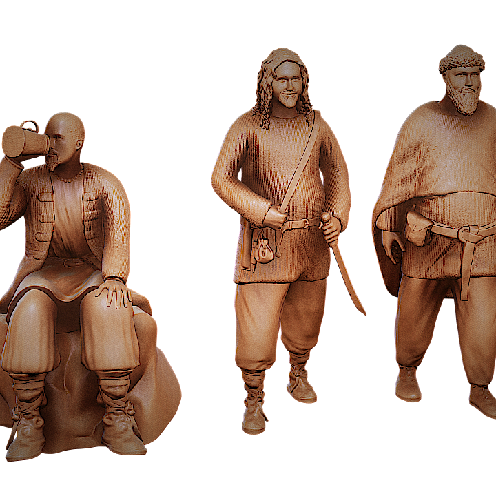 3D Printable Rus Viking Miniatures Set #1 by Key Capas