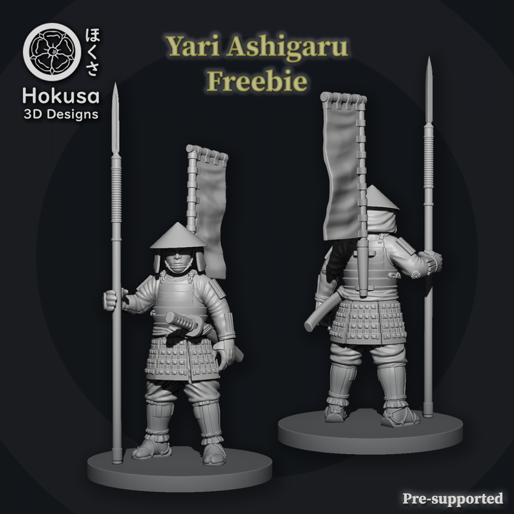 3D Printable Standing Ashigaru Freebie by Hokusa 3D Designs