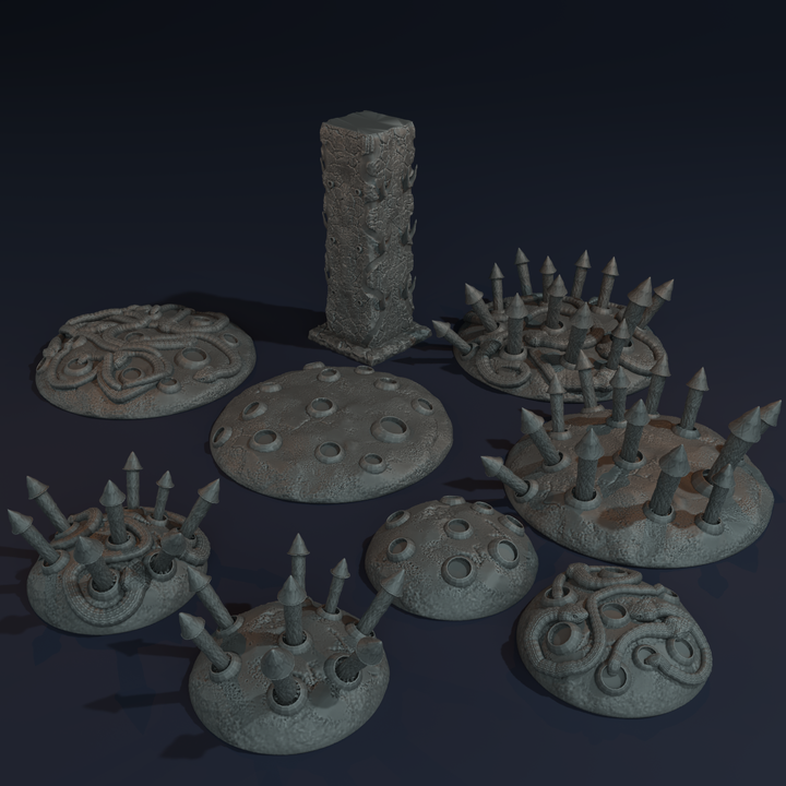 3D Printable Spike and Snake Pit Traps by Krakulu