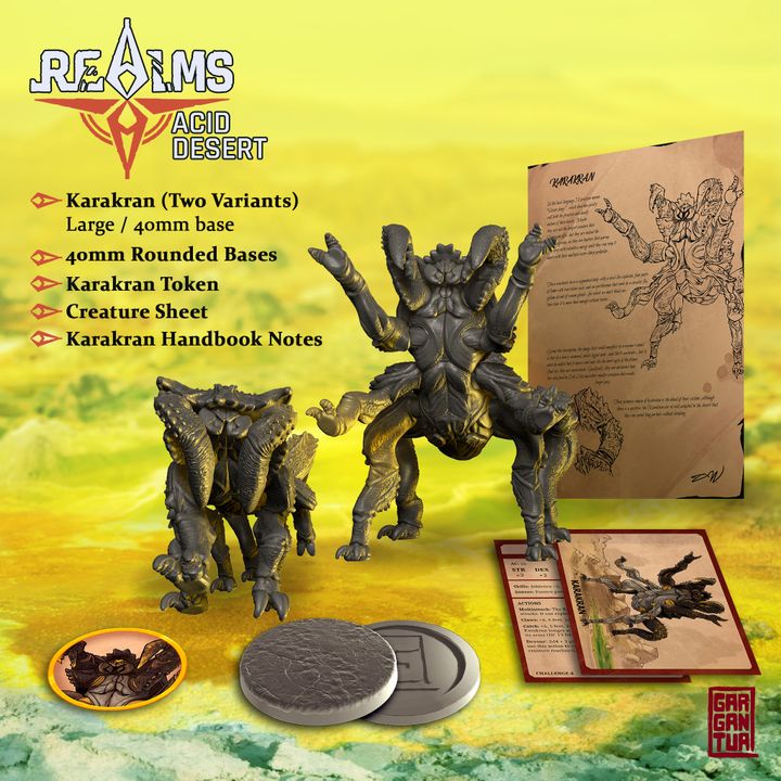3D Printable REALMS: ACID DESERT - Karakran by GARGANTUA