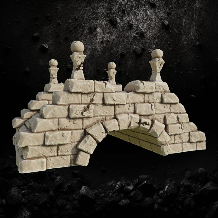 3D Printable Stone Bridge 3 by Galandir's Pit & Cie