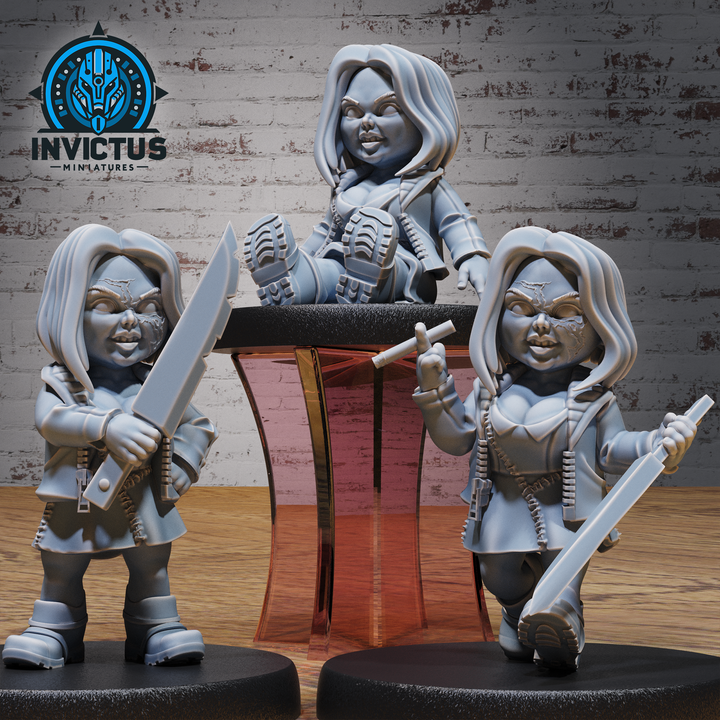 3D Printable Evil Doll Girl Set / Horror Night Encounter / Crazy Killer ...