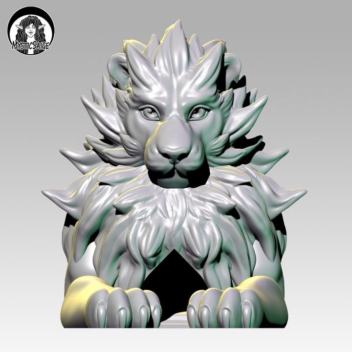 3D Printable Lion Dice Tower by MysticSaige