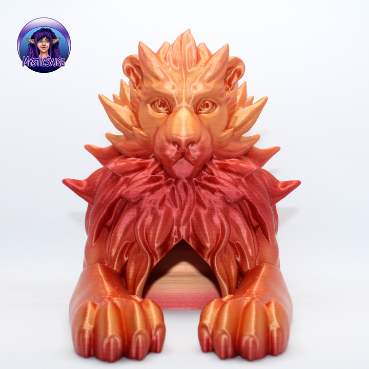 3D Printable Lion Dice Tower by MysticSaige