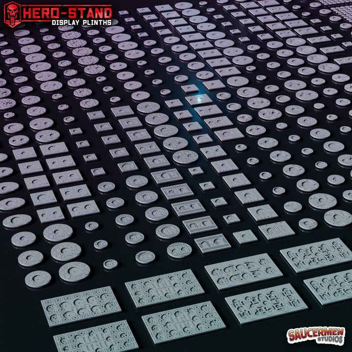 3D Printable Hero-Stand Display Plinths – Floor Cutaways & Bases (Round ...