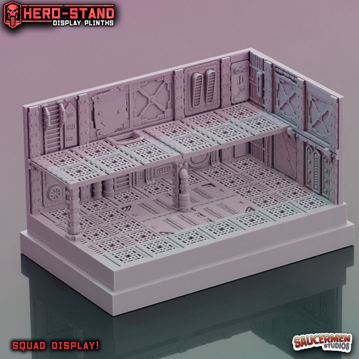 3D Printable Hero-Stand Display Plinths – Gang Hideout (Squad Size) by ...