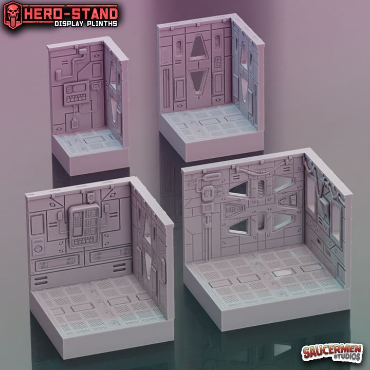 3D Printable Hero-Stand Display Plinths – Starcruiser (Square) by ...