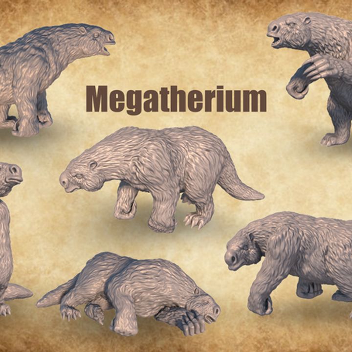 3D Printable Megatherium, giant sloth, 🦥 by Alexander Buryak