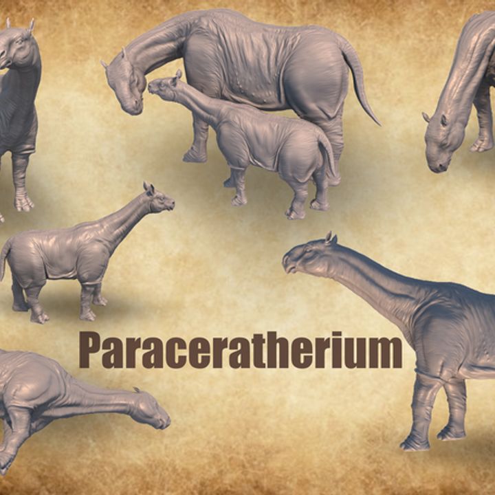 3D Printable Paraceratherium, epic set by Alexander Buryak