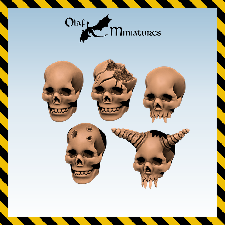 Descargar Fantasy human skulls set de Olaf Miniatures Bits