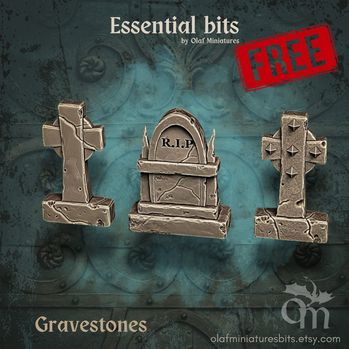 3D Printable Graves - free sample by Olaf Miniatures Bits