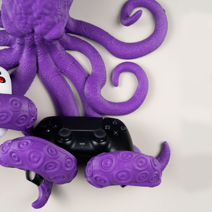 3D Printable Octopus Controller & Headphone Holder by Stlflix