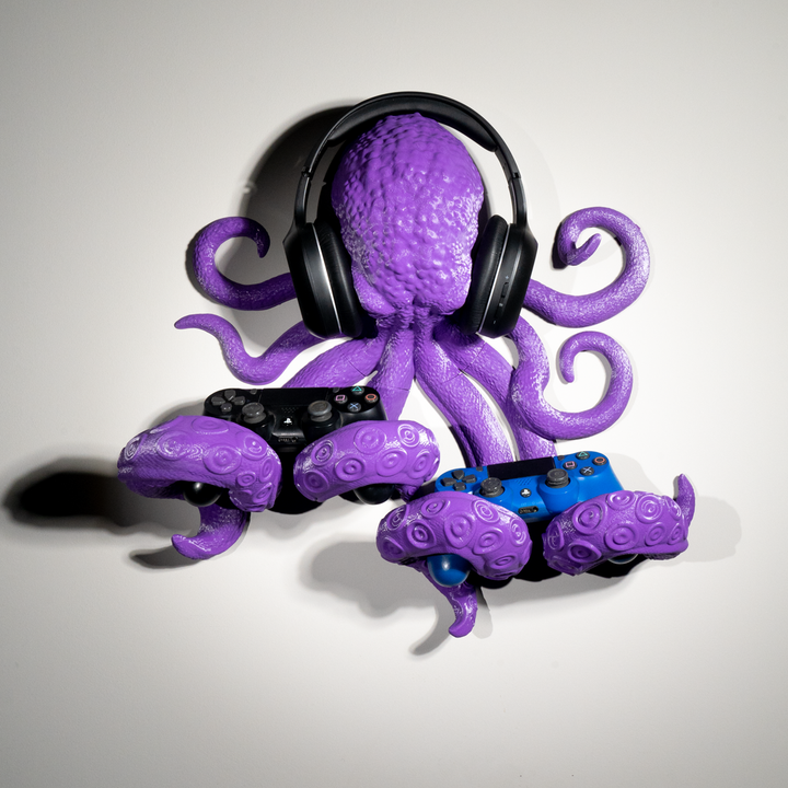 3D Printable Octopus Controller & Headphone Holder by Stlflix