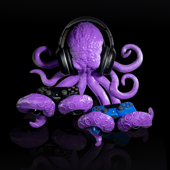 3D Printable Octopus Controller & Headphone Holder by Stlflix