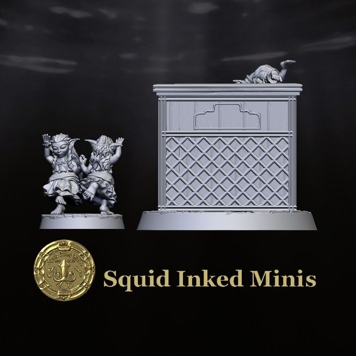 3D Printable Goblin kids playing on the Piano by Squid Inked Minis