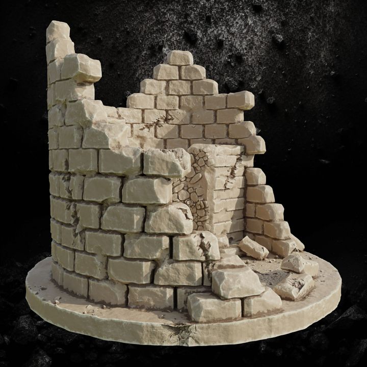 3D Printable Circular Stone Ruins 2 by Galandir's Pit & Cie