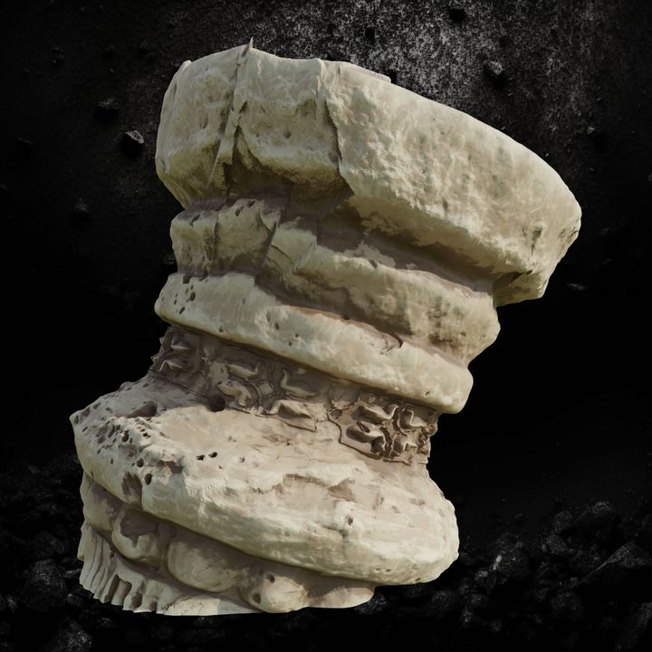 3D Printable Stone Pillar Ruins by Galandir's Pit & Cie