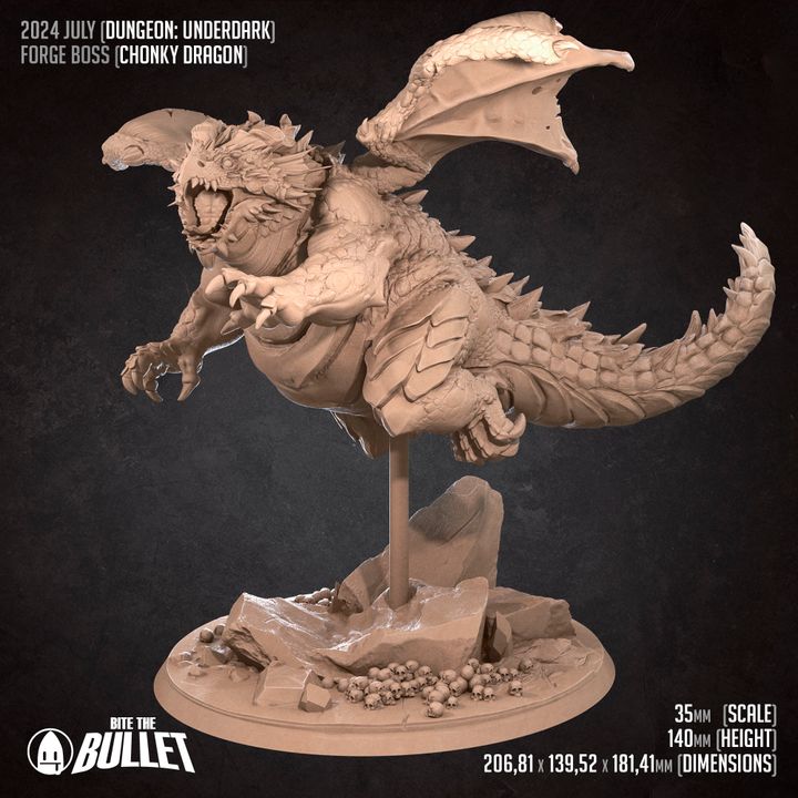 3D Printable Chonky Dragon (Forge Boss) by Bite the Bullet