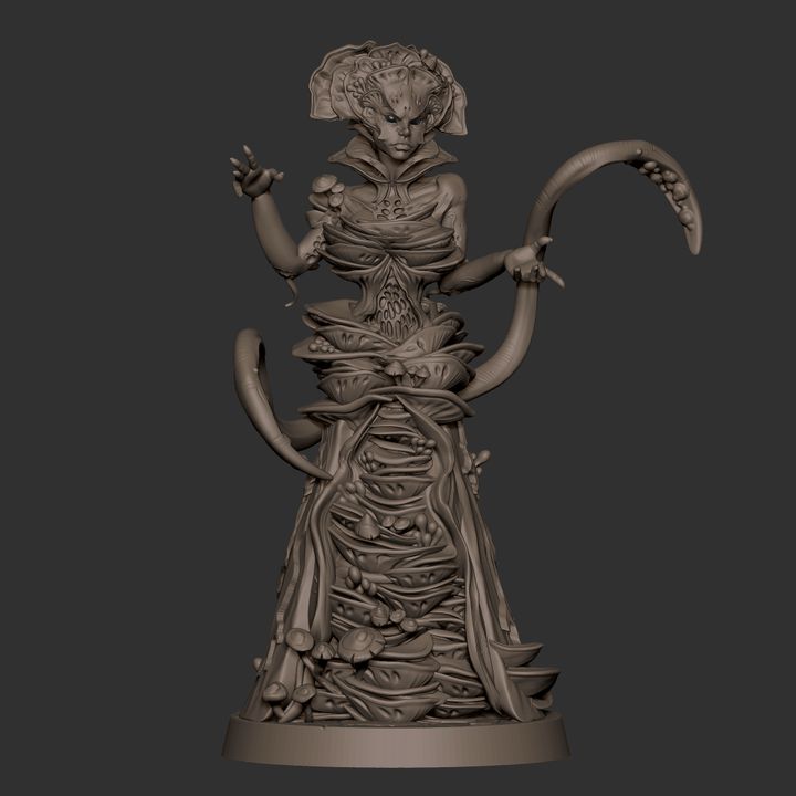 3D Printable Zuggy, Queen of Fungi (2 Versions) by Bite the Bullet