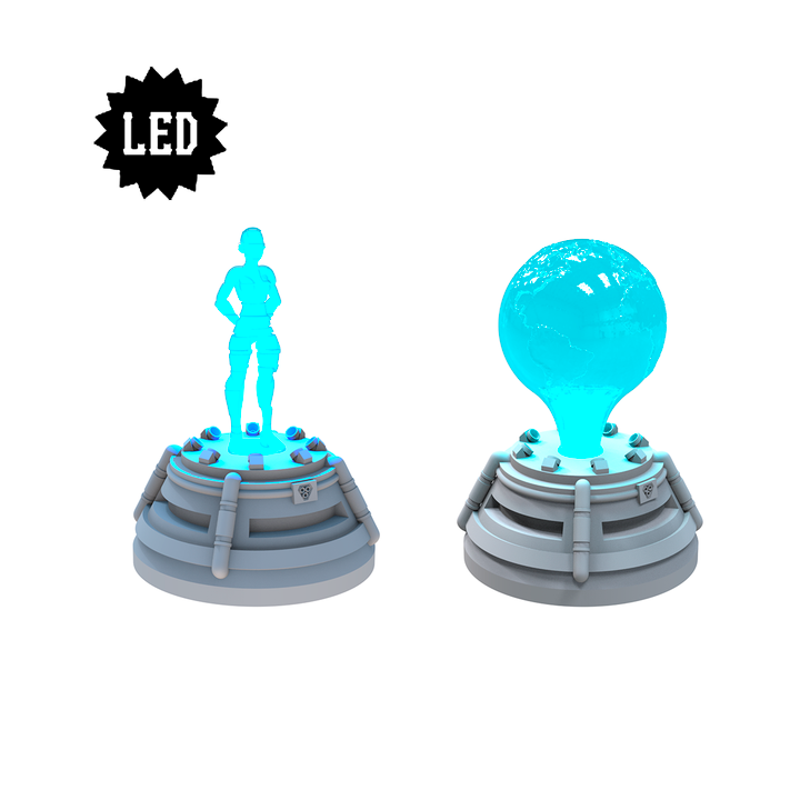 3D Printable LED Holoprojector (2 projections) by Moonshine Miniatures