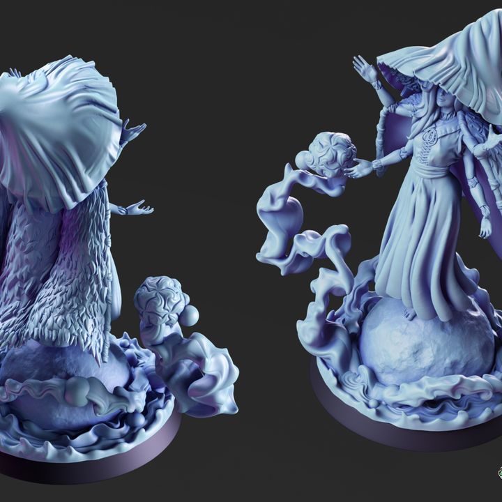 3D Printable Fey Guide Pose 3 - 4 Variants and Pinup by PSMiniatures